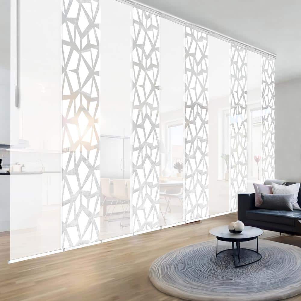 EMOH Whittaker 120 in. - 218 in. W x 94 in. L Adjustable 10-Panel White ...