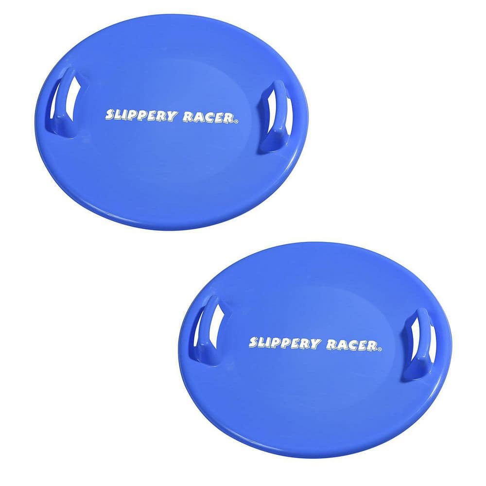 Slippery Racer Downhill Pro Adults and Kids Saucer Disc Snow Sled, Blue ...