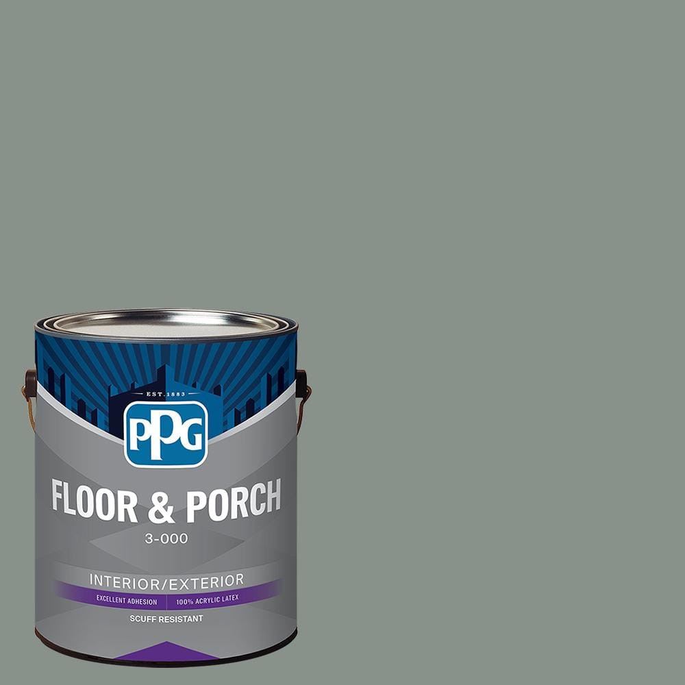PPG 1 gal. PPG1033-5 Gray Heron Satin Interior/Exterior Floor and Porch ...