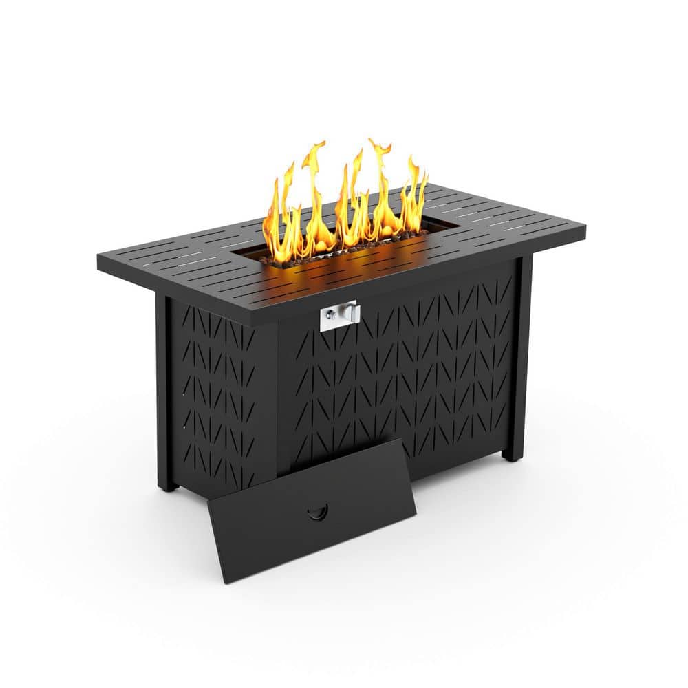 eVita 43 in. 50000BTU Propane Fire Pit Table Modern Outdoor Gas Fire ...