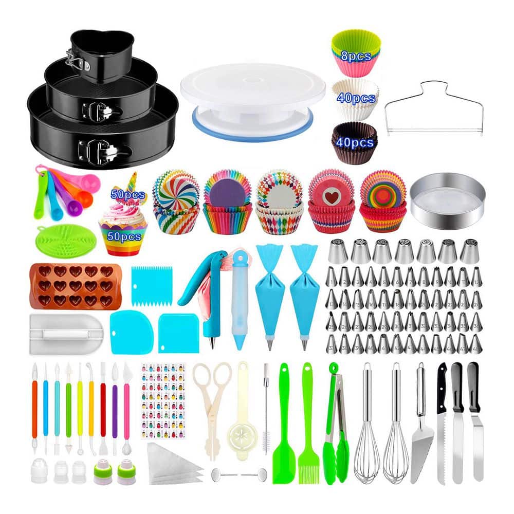 Anqtovp 493 Set 3-Piece Springform Cake Pan Set with 4-7-10 in. Heart ...