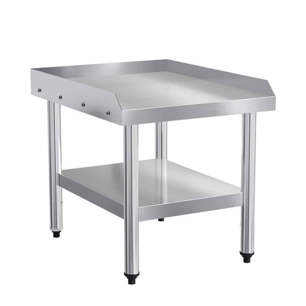 Karl home Silver Stainless Steel Kitchen Prep Table with Shelf ...