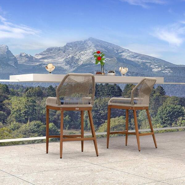 PURPLE LEAF Modern Aluminum Rectangle Counter Height Top Table and ...