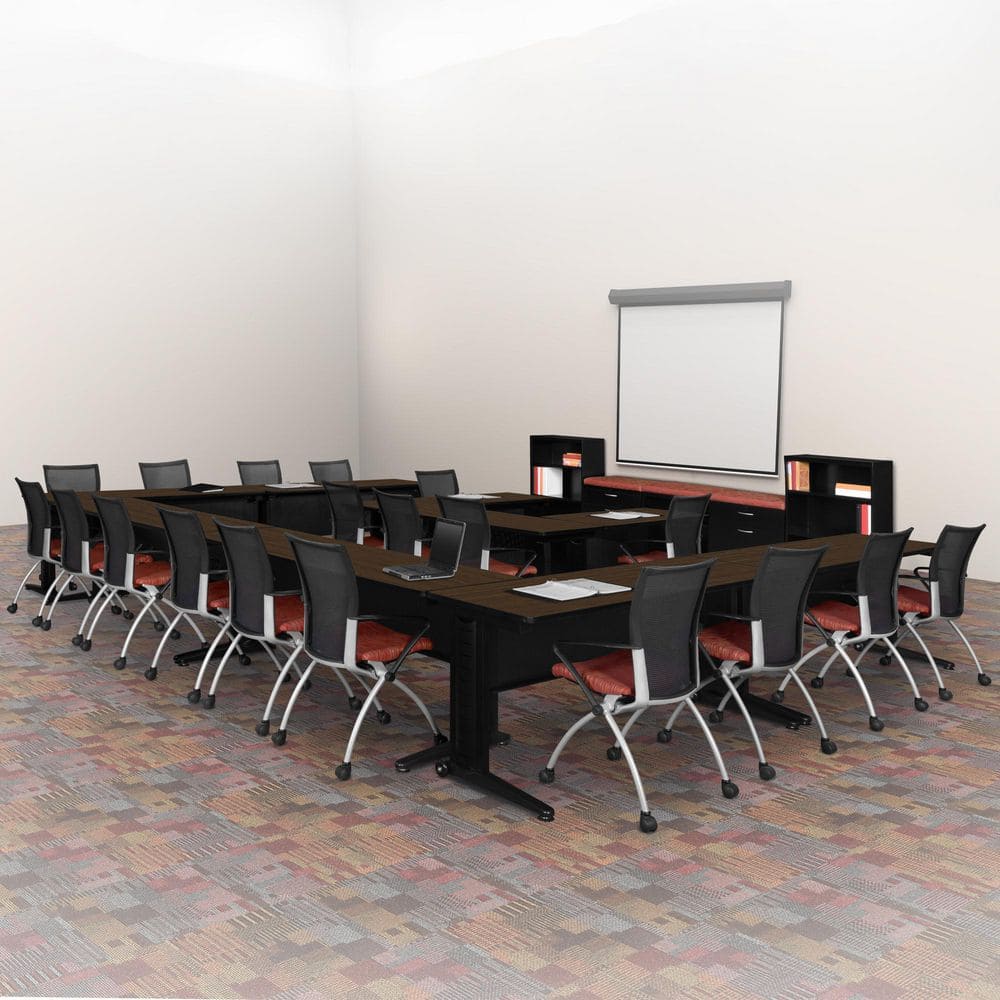 Regency Fusion 72 in x 24 in. Neo Walnut Seminar Training Table Desk ...