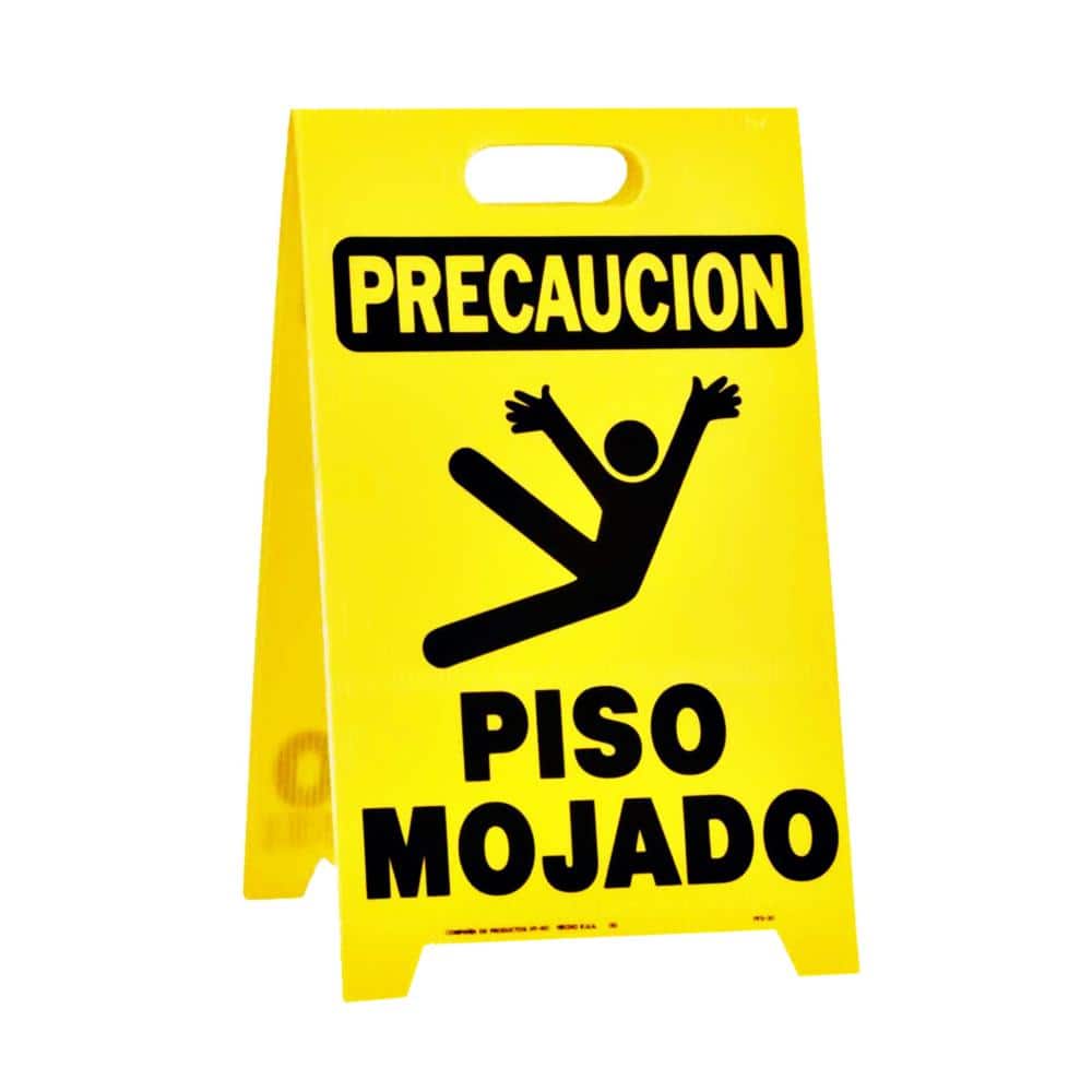 Everbilt 20 in. x 12-1/4 in. Plastic Precaucion Piso Mojado Pedestal ...