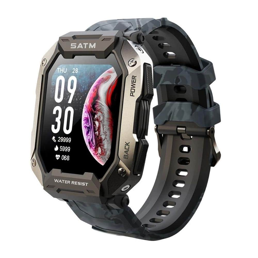 Adrinfly Military Tactical Smart Watch with 5ATM Fitness Tracker, Blood ...