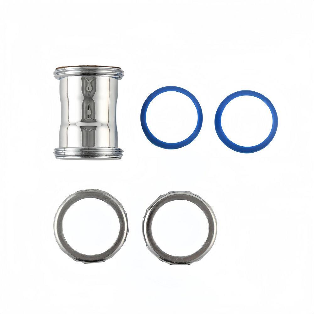 Everbilt 1-1/4in. x 2in. 20-Gauge Chrome-Plated Brass Double Slip-Joint ...