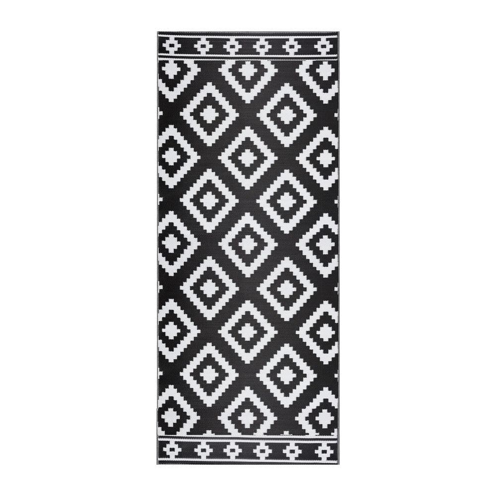 PLAYA RUG Milan Black White 2 ft. 3 in. x 6 ft. Reversible Recycled ...