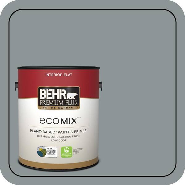 BEHR PREMIUM PLUS 1 gal. #N450-4 Moonquake Flat EcoMix Plant-Based ...