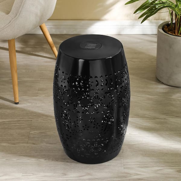 maocao hoom 12.25 in. wide Main material is iron Black SOLAR SIDE TABLE ...