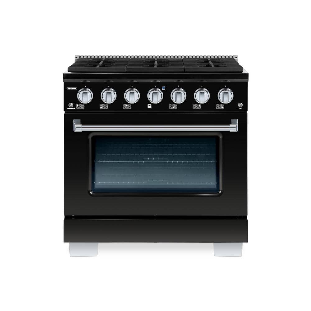 Hallman BOLD 36" 5.2 CuFt. 6 Burner Freestanding Single Oven Dual Fuel ...