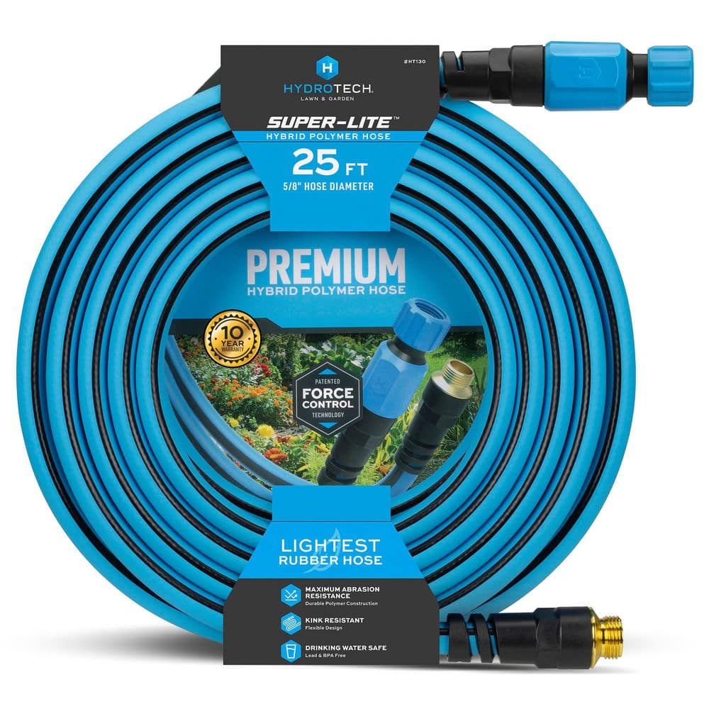 Hydrotech 25 ft. x 5/8 in. Hybrid Polymer Rubber Super-Lite Garden Hose ...