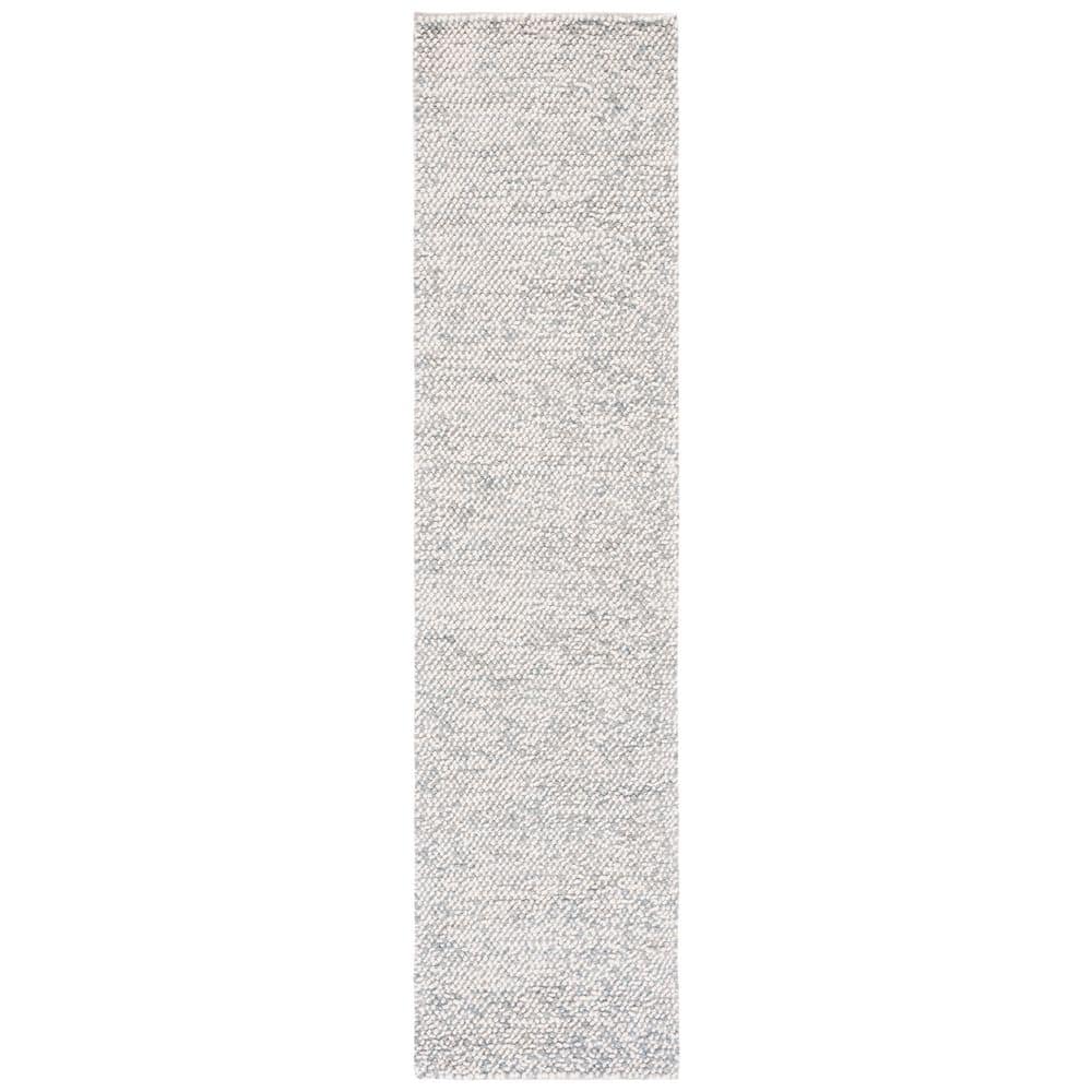 SAFAVIEH Natura 2 ft. x 9 ft. Gray/Ivory Uniform Marle Runner Rug ...