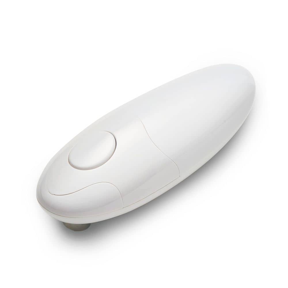Wudkey Mini Stainless Steel Auto Electric Can Opener in White, 3-Step ...