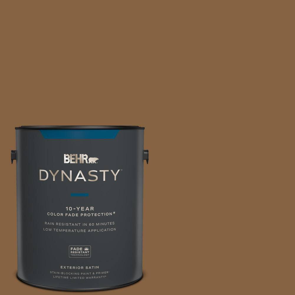 BEHR DYNASTY 1 gal. #MQ2-10 Burnt Caramel Satin Enamel Exterior Stain ...