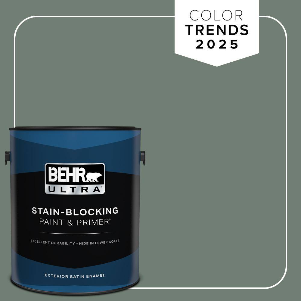 BEHR ULTRA 1 gal. #N420-5 Boreal Satin Enamel Exterior Paint & Primer ...