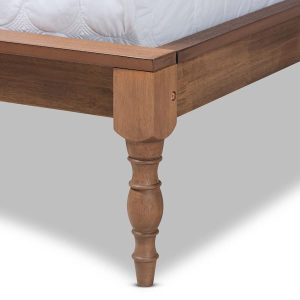 Baxton Studio Romy Ash walnut Full Platform Bed 159 98189819 HD The Home Depot