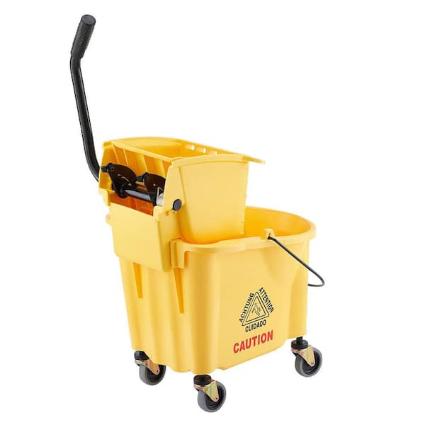 SKYSHALO 26 qt. Mop Bucket with Wringer, Commercial Mop Bucket, Side ...