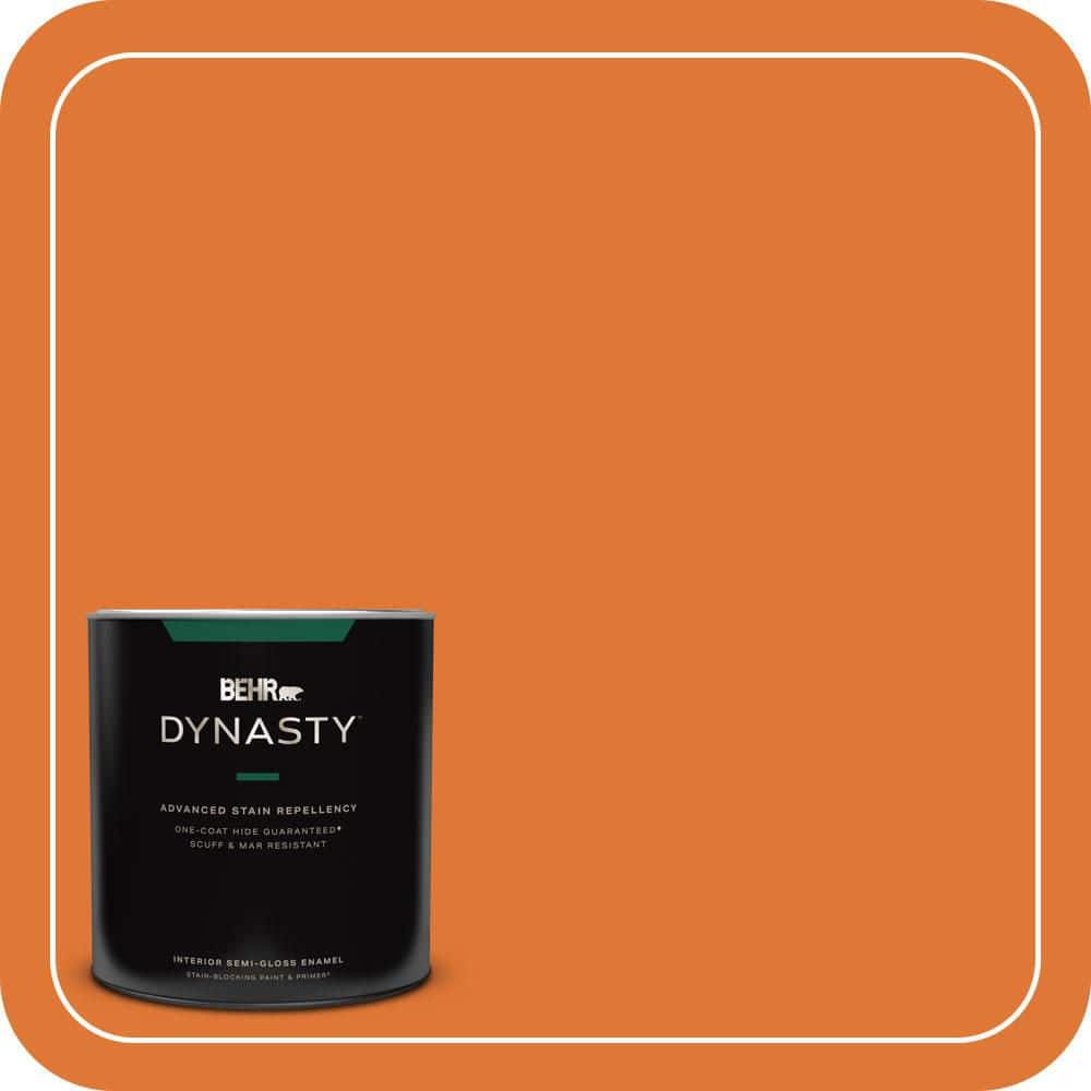 BEHR DYNASTY 1 qt. #240B-7 Carrot Stick Semi-Gloss Enamel Interior ...