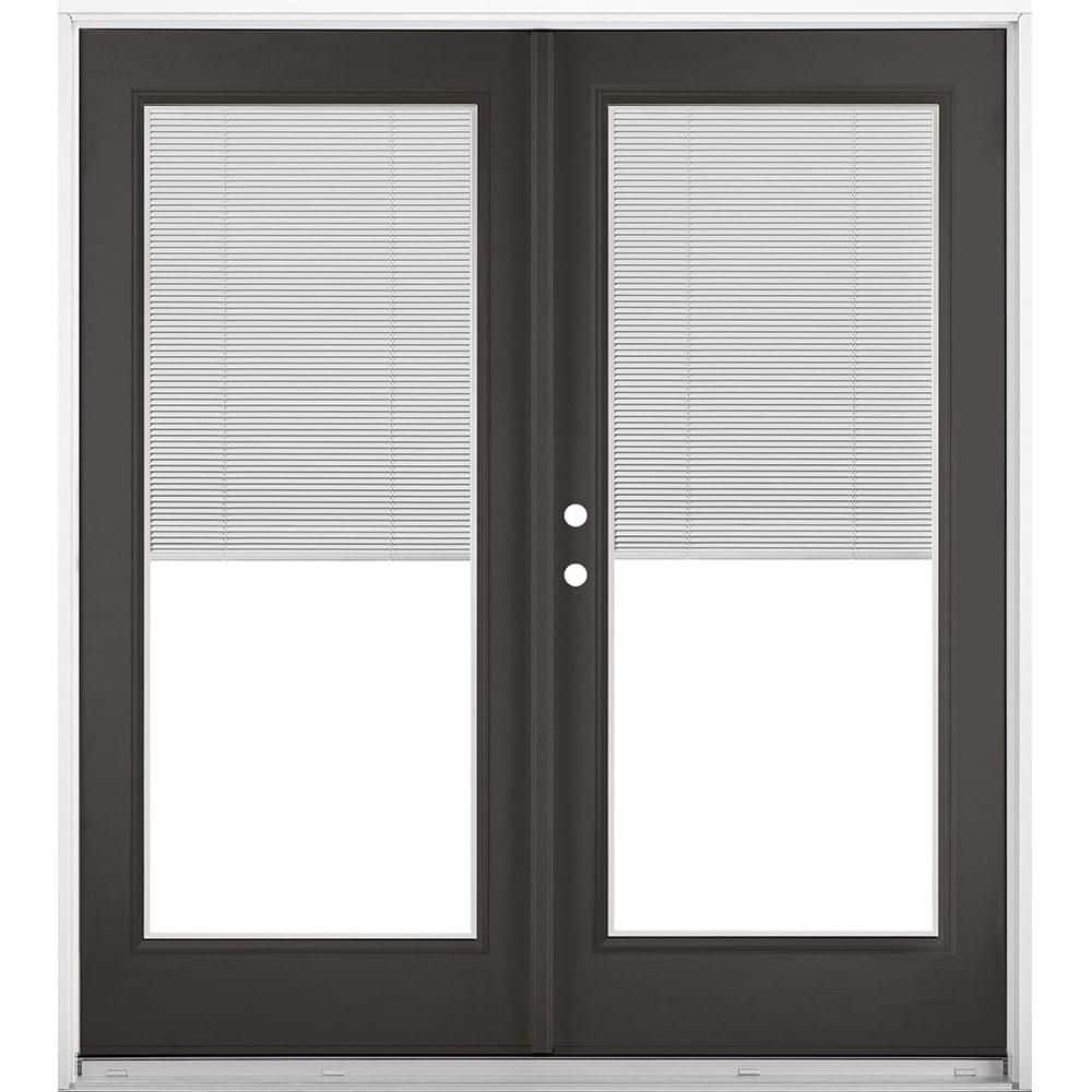 MP Doors 60 in. x 80 in. Black Right-Hand Inswing Fiberglass Full Lite ...