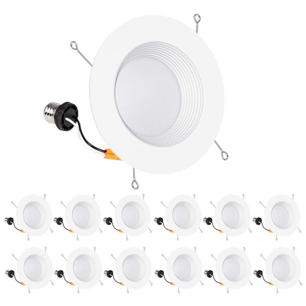 KOAOEIRS 6 in. 1050LM Brightness LED Round Retrofit Recessed Light ...