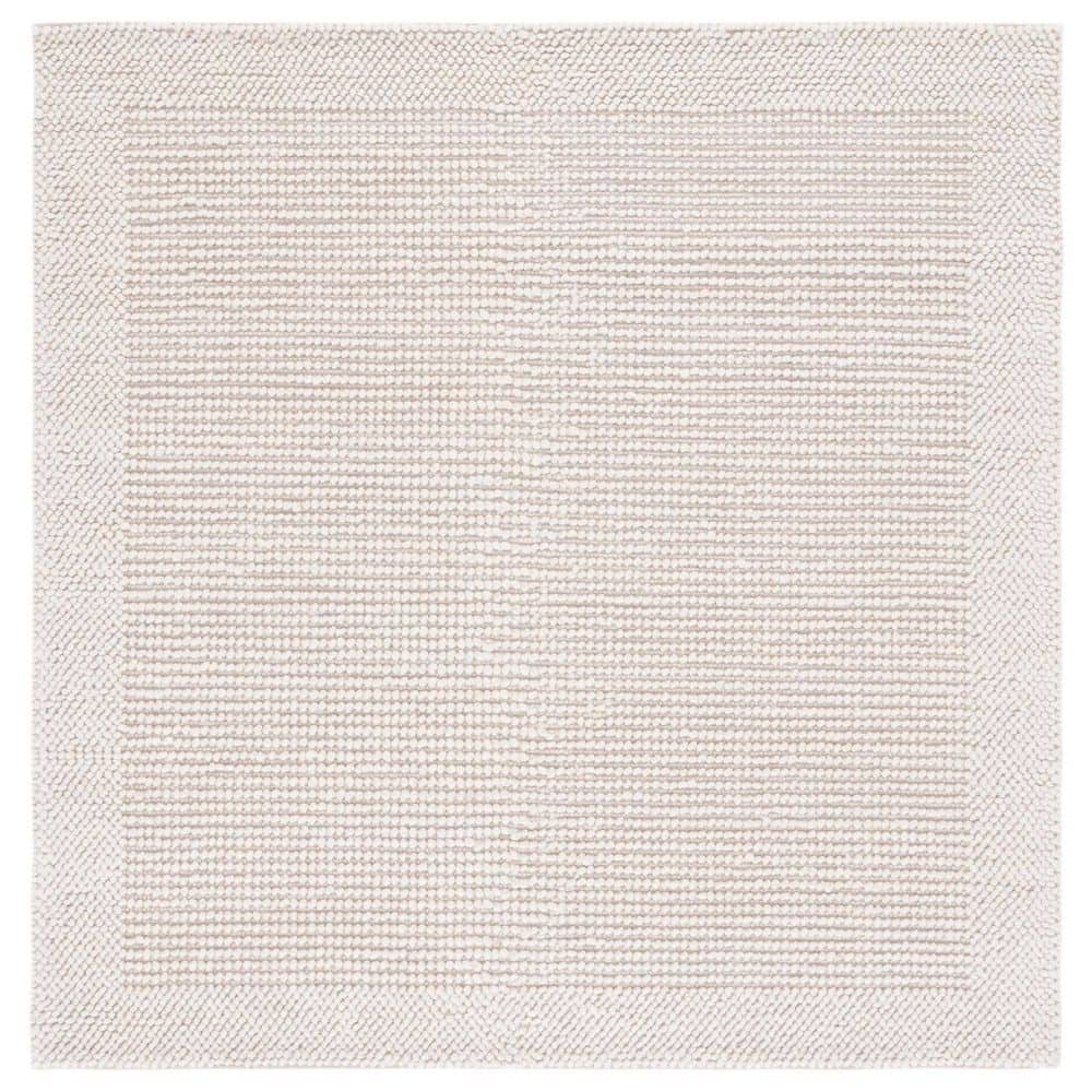SAFAVIEH Natura 7 ft. x 7 ft. Ivory Solid Border Square Area Rug ...