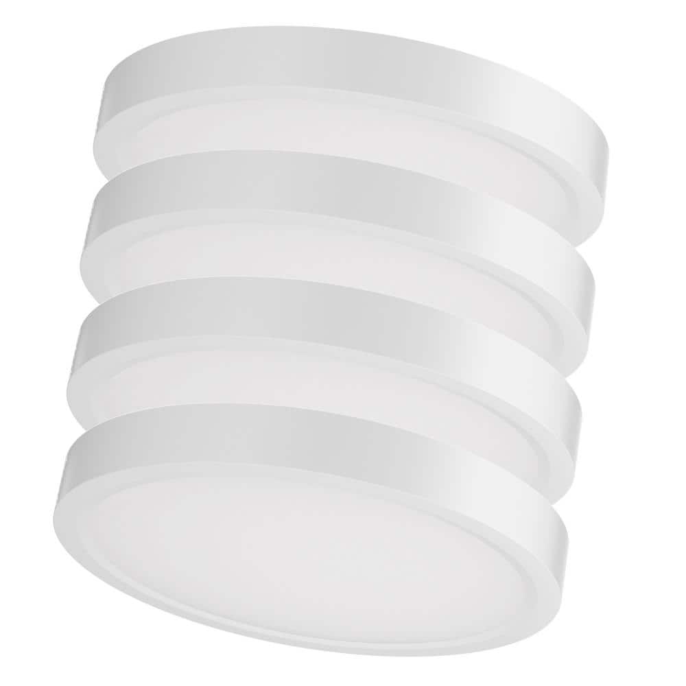 TOZING 12 in. Modern White Integrated LED 2400 Lumen 3000K Round Flat ...