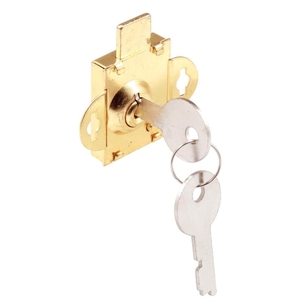 Prime-Line Steel, Brass Plated Deadbolt lock S 4086 - The Home Depot