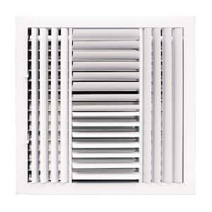 ACLAMINAIRE 16 in. x 16 in. 4-Way Aluminum Ceiling Diffuser in White L ...