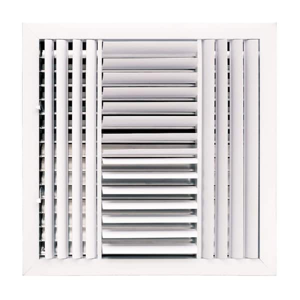 ACLAMINAIRE 16 in. x 16 in. 4-Way Aluminum Ceiling Diffuser in White L ...
