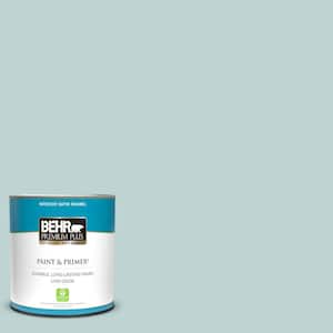 BEHR PREMIUM PLUS 1 gal. #500E-3 Rain Washed Semi-Gloss Enamel Exterior ...