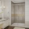 Aston Moselle 48 in. x 77.5 in. Completely Frameless Sliding Shower Door with Base and Right ...