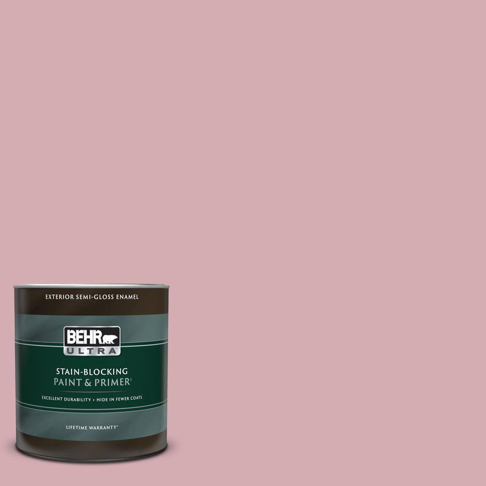 BEHR ULTRA 1 qt. #S130-3 Ballet Rose Semi-Gloss Enamel Exterior Paint ...