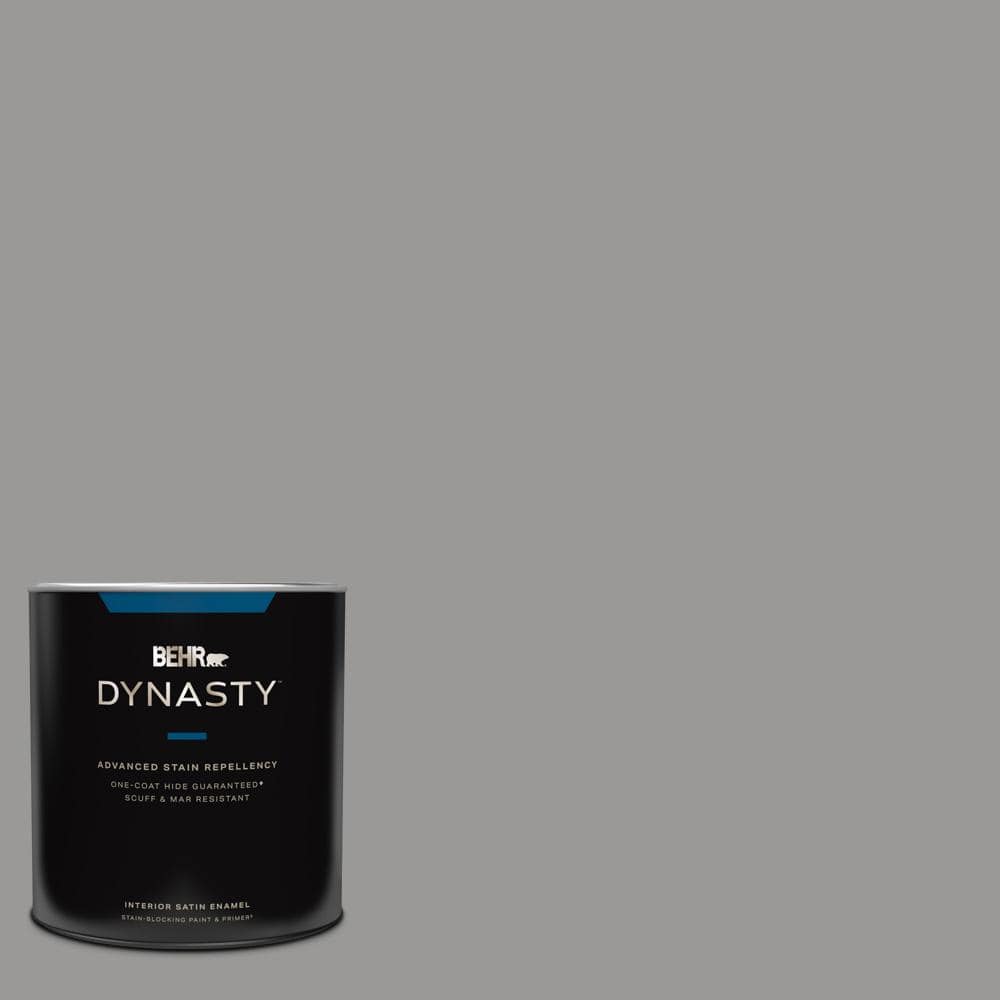 BEHR DYNASTY 1 qt. #HDC-NT-10A Dolphin Gray One-Coat Hide Satin Enamel ...