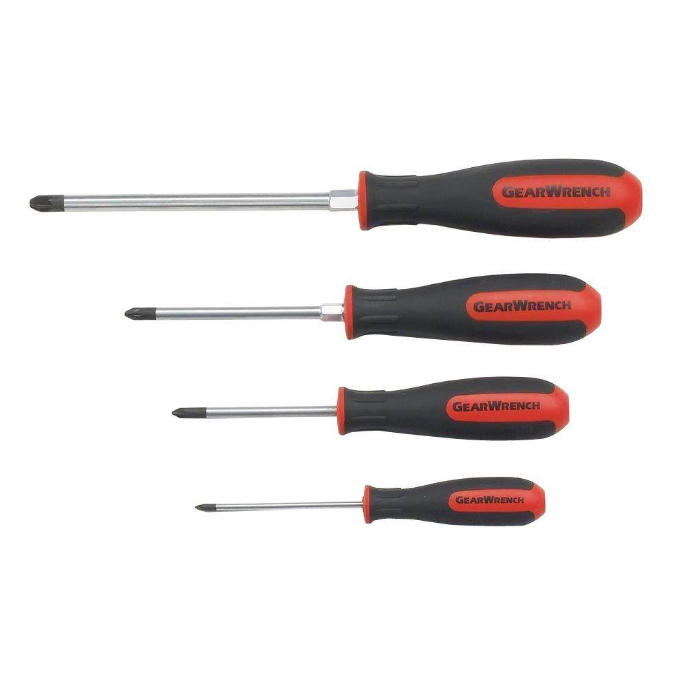 GEARWRENCH Pozi Drive Dual Material Screwdriver Set (4-Piece)-80061 ...