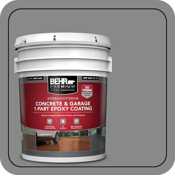 BEHR PREMIUM 5 gal. #N460-5 Slate Rock Self-Priming 1-Part Epoxy Satin ...