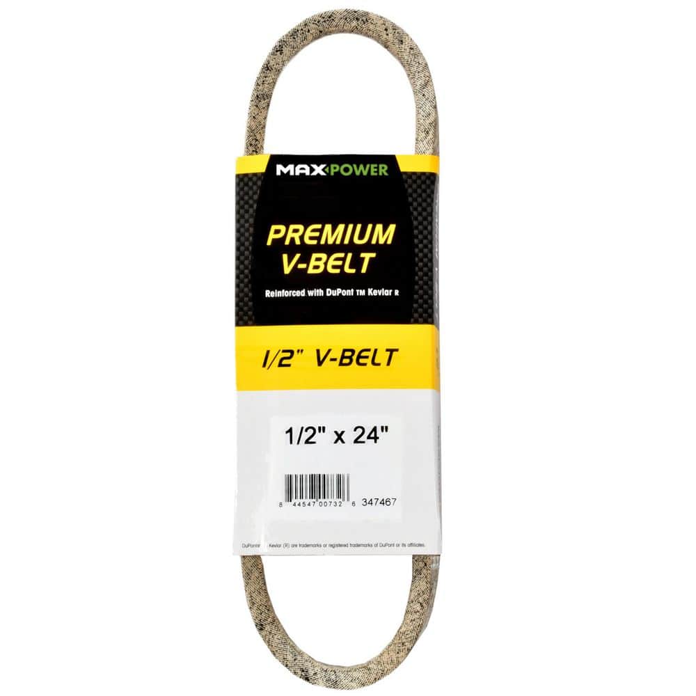 MaxPower Premium Belt Reinforced with Kevlar Fiber Cords, 1/2 in. X 24 ...