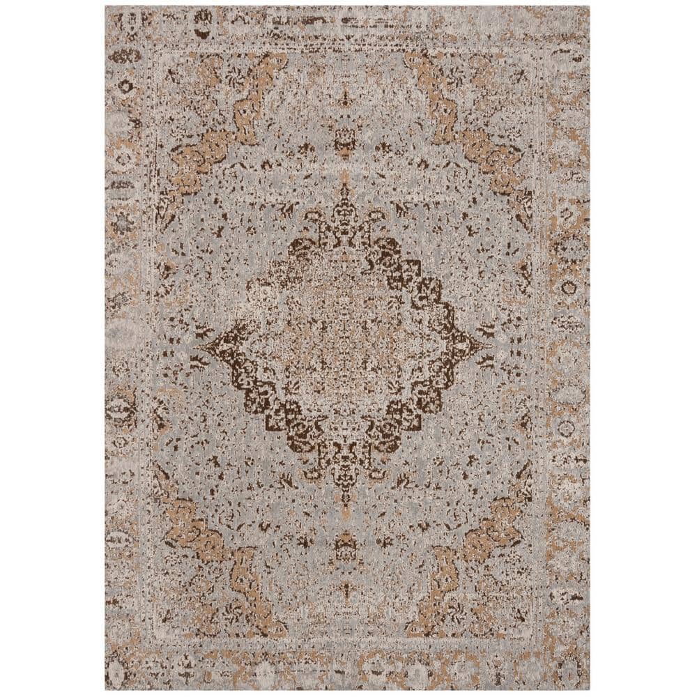 SAFAVIEH Classic Vintage Taupe 6 ft. x 9 ft. Floral Area Rug CLV110E-6 ...