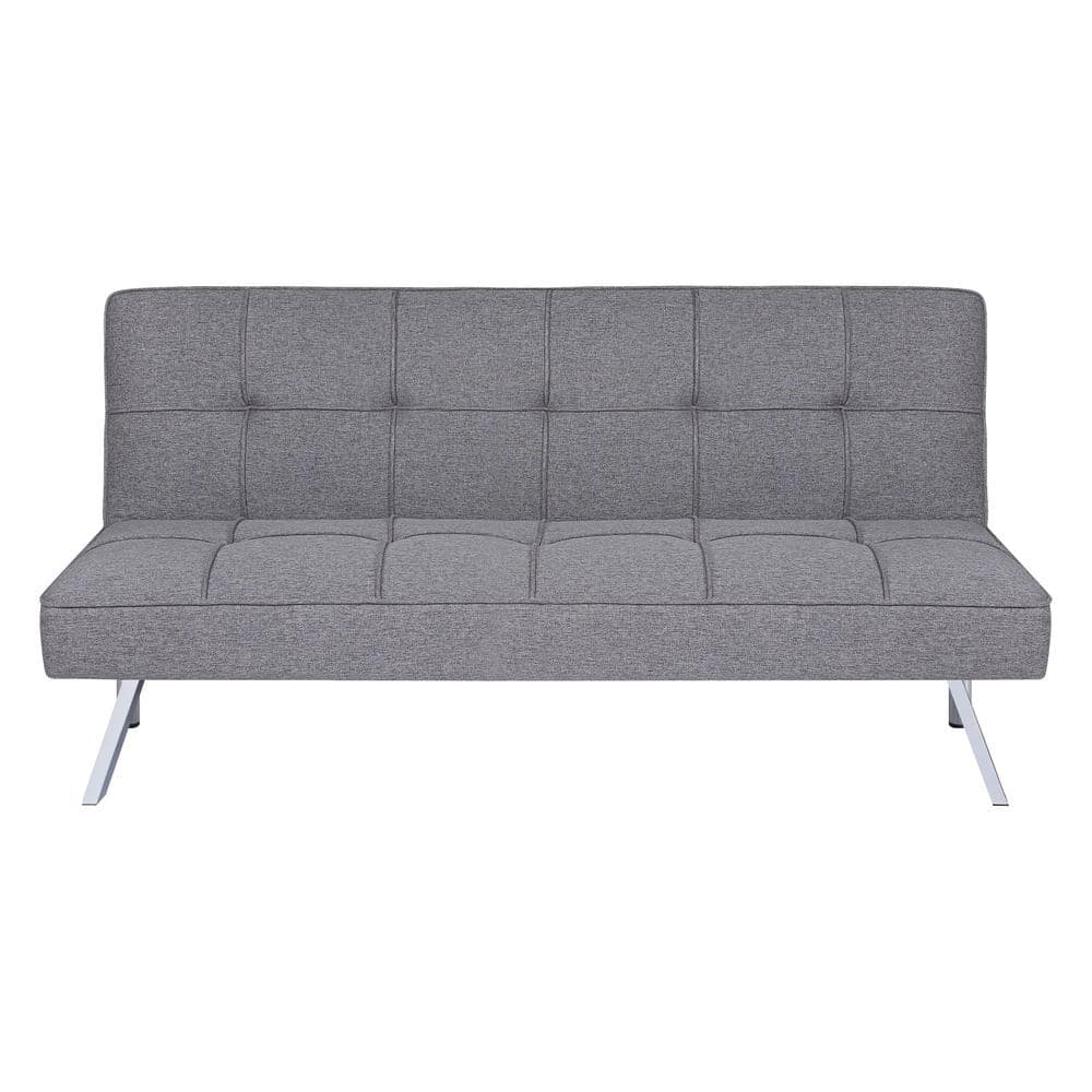 MAYKOOSH Gray Modern Futon Sofa Bed - Convertible Futon with Linen ...