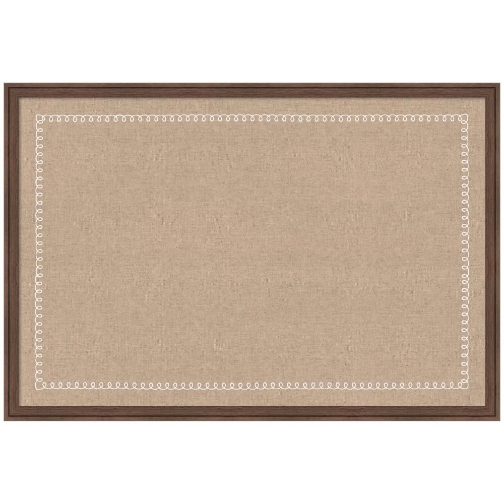 Kate and Laurel Florence 26 in. x 38 in. Brown Plastic Framed White ...