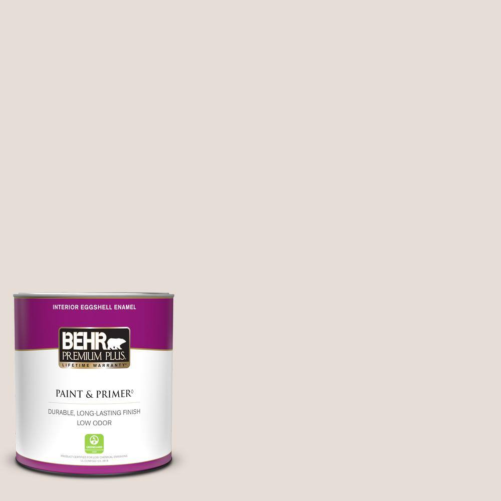 BEHR PREMIUM PLUS 1 qt. #PR-W11 Patience Eggshell Enamel Low Odor ...