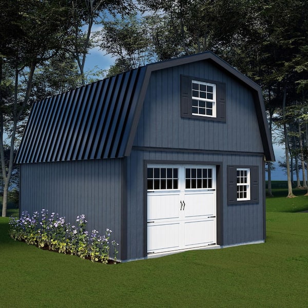 Best Barns Maker's Loft 16 ft. x 32 ft. 2-Story Wood Garage Kit with ...