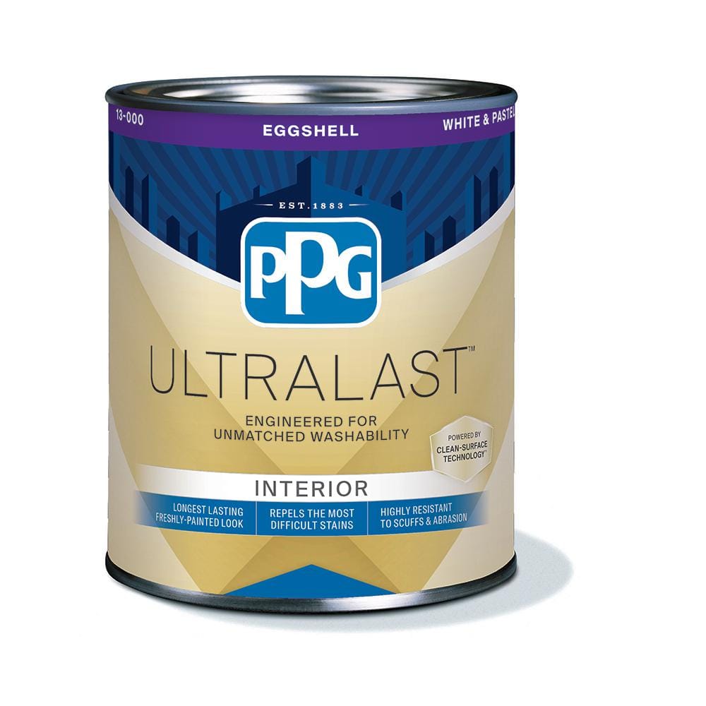 PPG UltraLast 1 qt. Base 1 Eggshell Interior Paint 13-310-04 - The Home ...