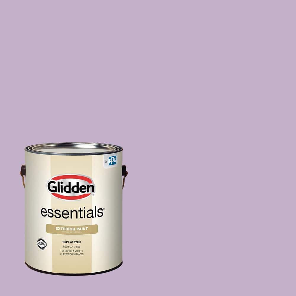 Glidden Essentials 1 gal. PPG1176-4 Purple Essence Flat Exterior Paint ...
