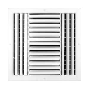 ACLAMINAIRE 12 in. x 12 in. 4-Way Aluminum Ceiling Diffuser in White L ...