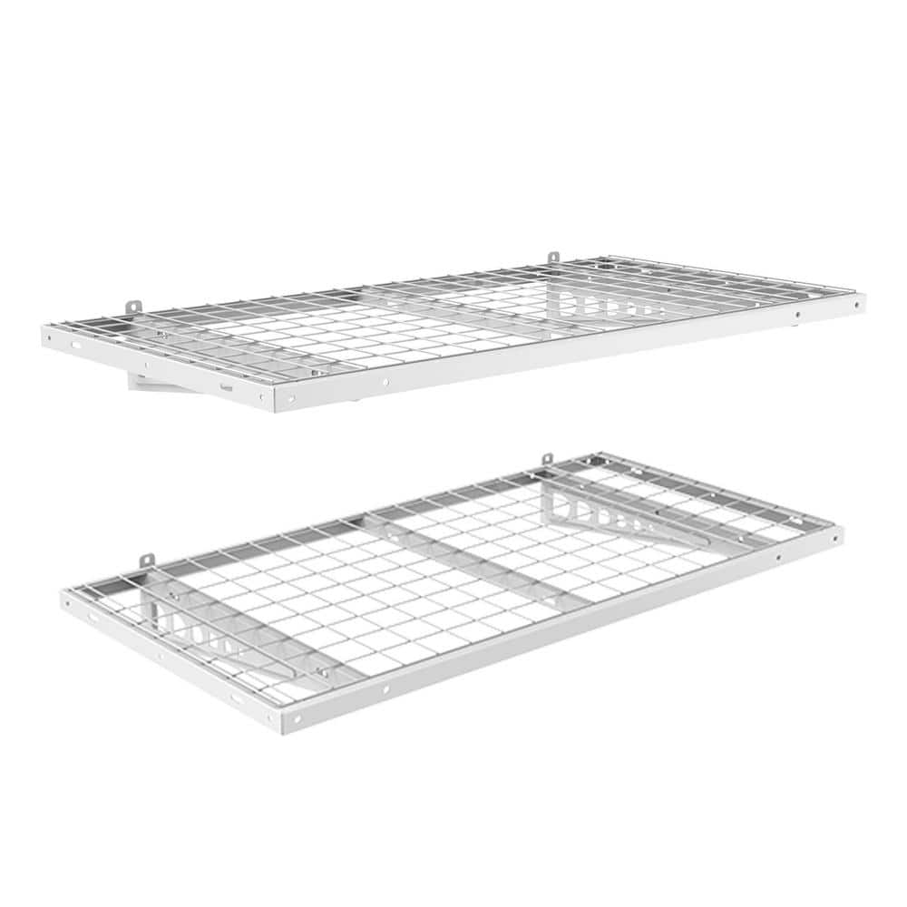 FLEXIMOUNTS 24 in. x 48 in. Heavy Duty Wall Shelf with Brackets in ...