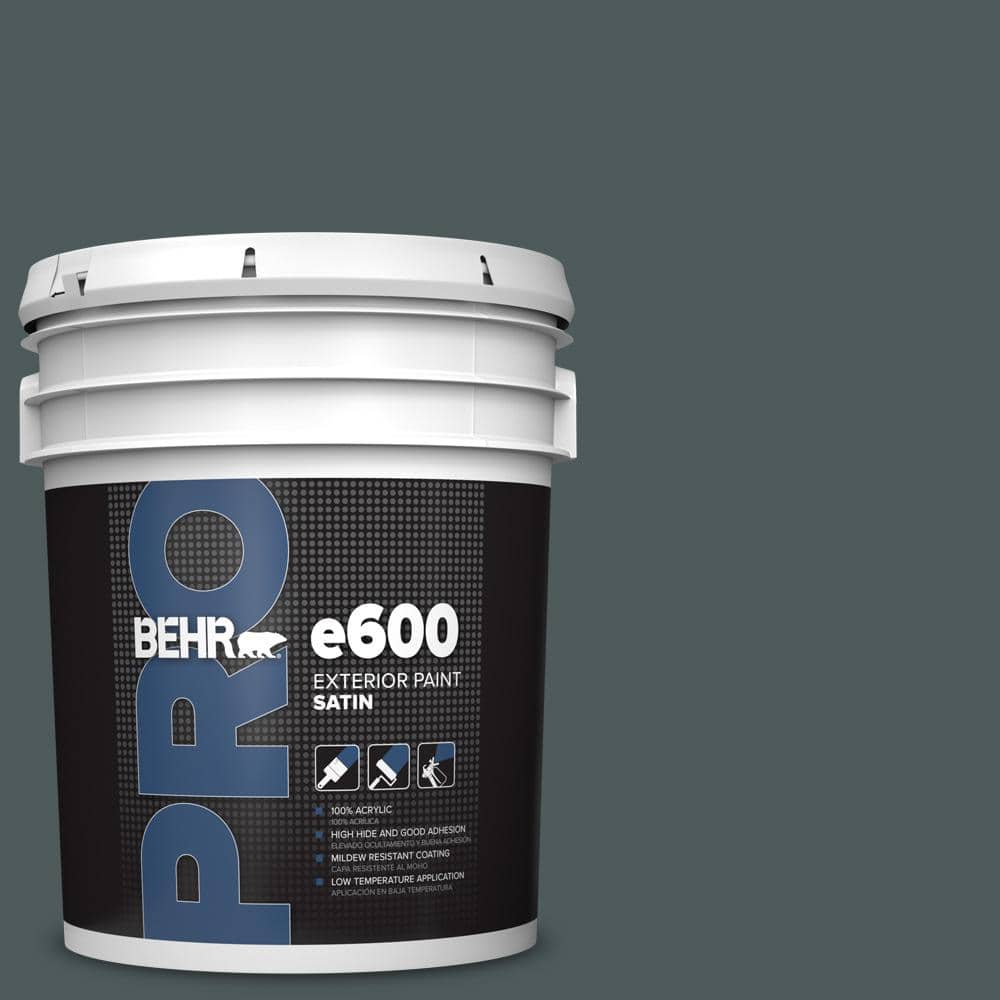 BEHR PRO 5 gal. #N440-7 Midnight in NY Satin Exterior Paint PR64305 ...