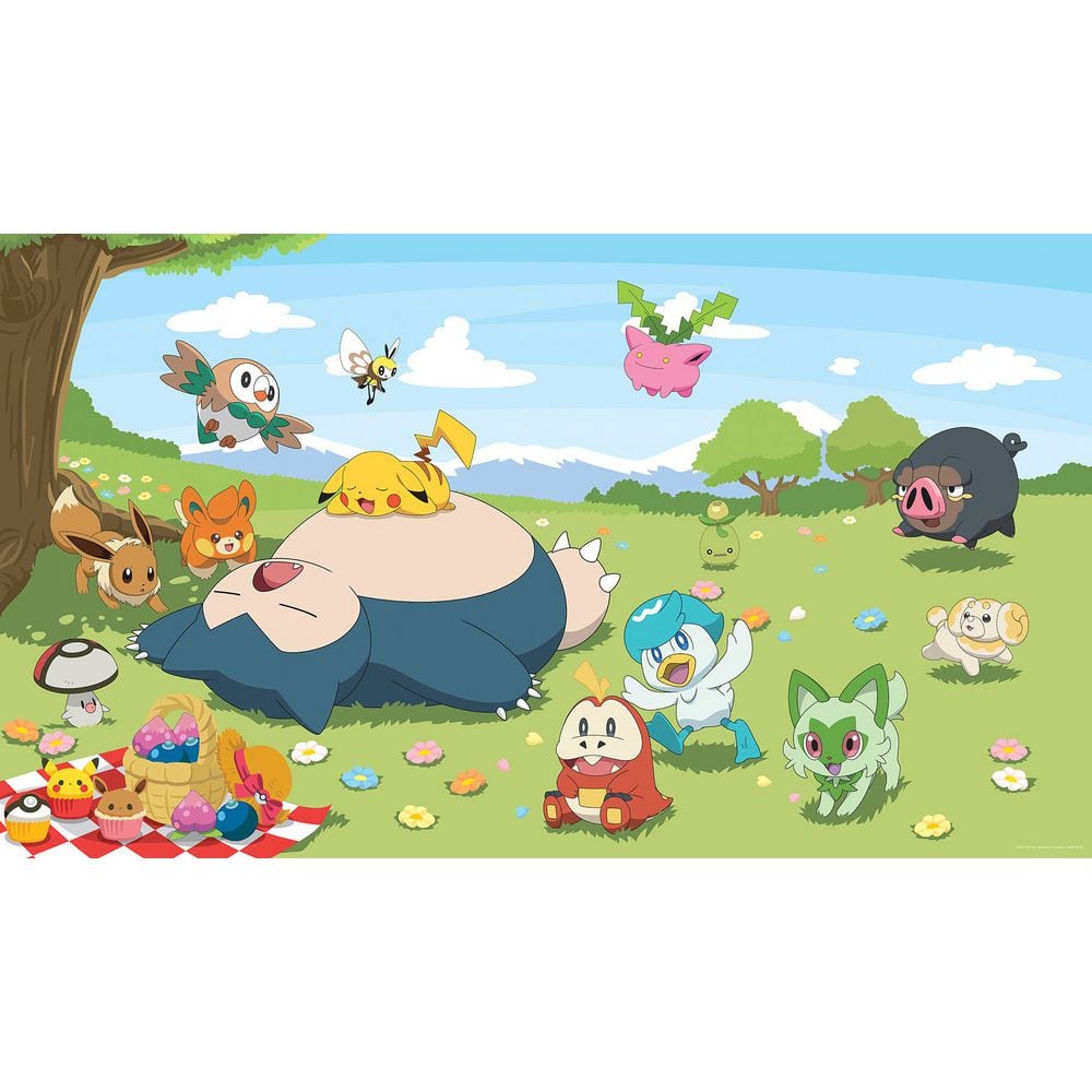 RoomMates RoomMates 72-in by 126-in Pokémon Picinic Green Peel and ...