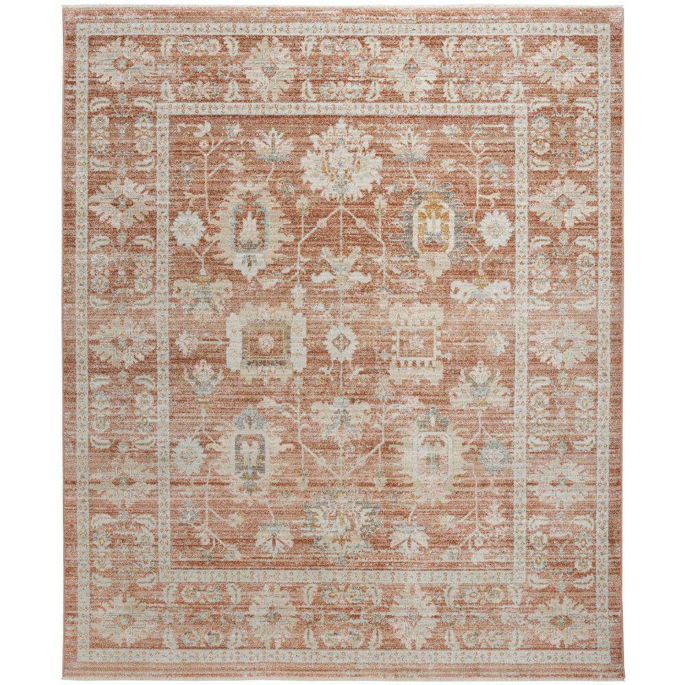 Nourison Oases Terracotta 5 ft. x 8 ft. Distressed Traditional Area Rug ...