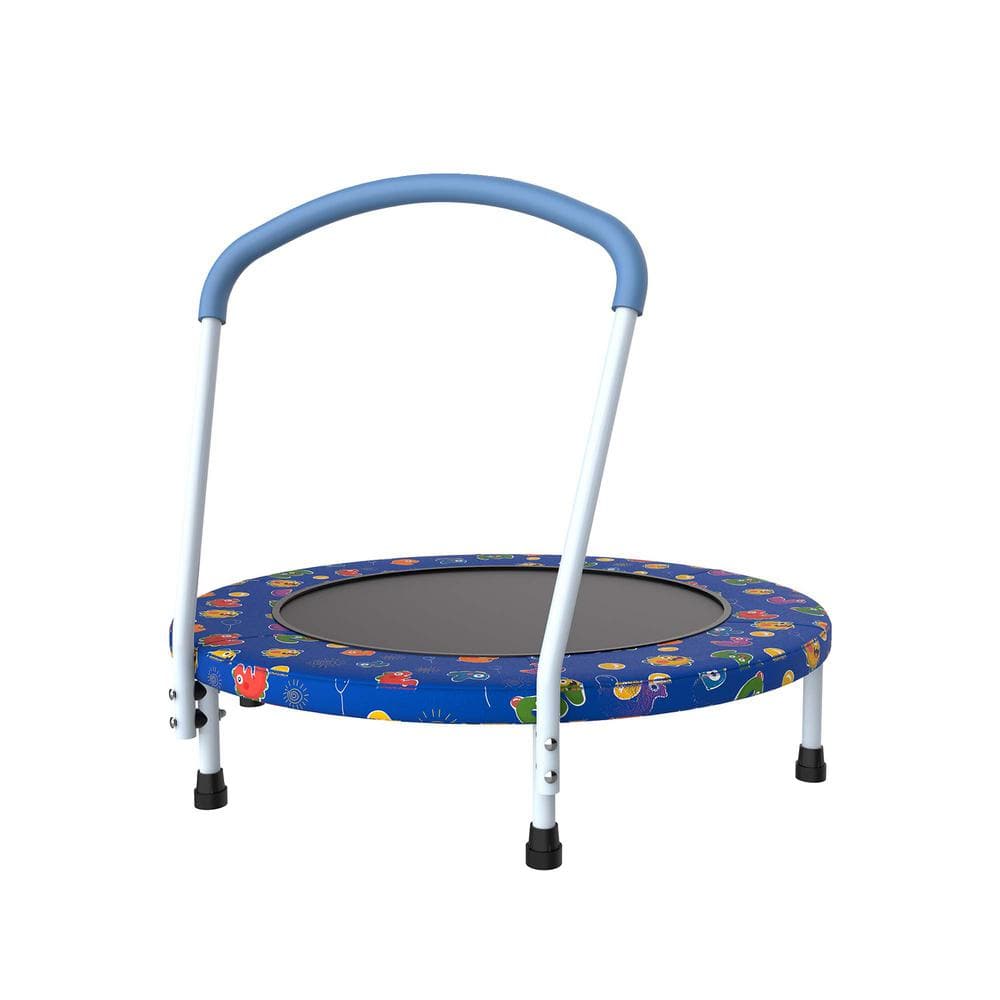 SUNRINX 36 in. Mini Trampoline for Kids Ages 1-6 with Handle in Blue ...